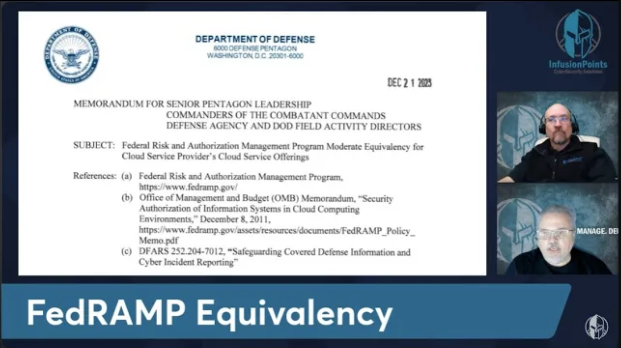 About FedRAMP Equivalency... | InfusionPoints